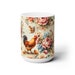 Vintage Themed Chicken Mug Botanical Victorian Style Mug Accent Mug ...