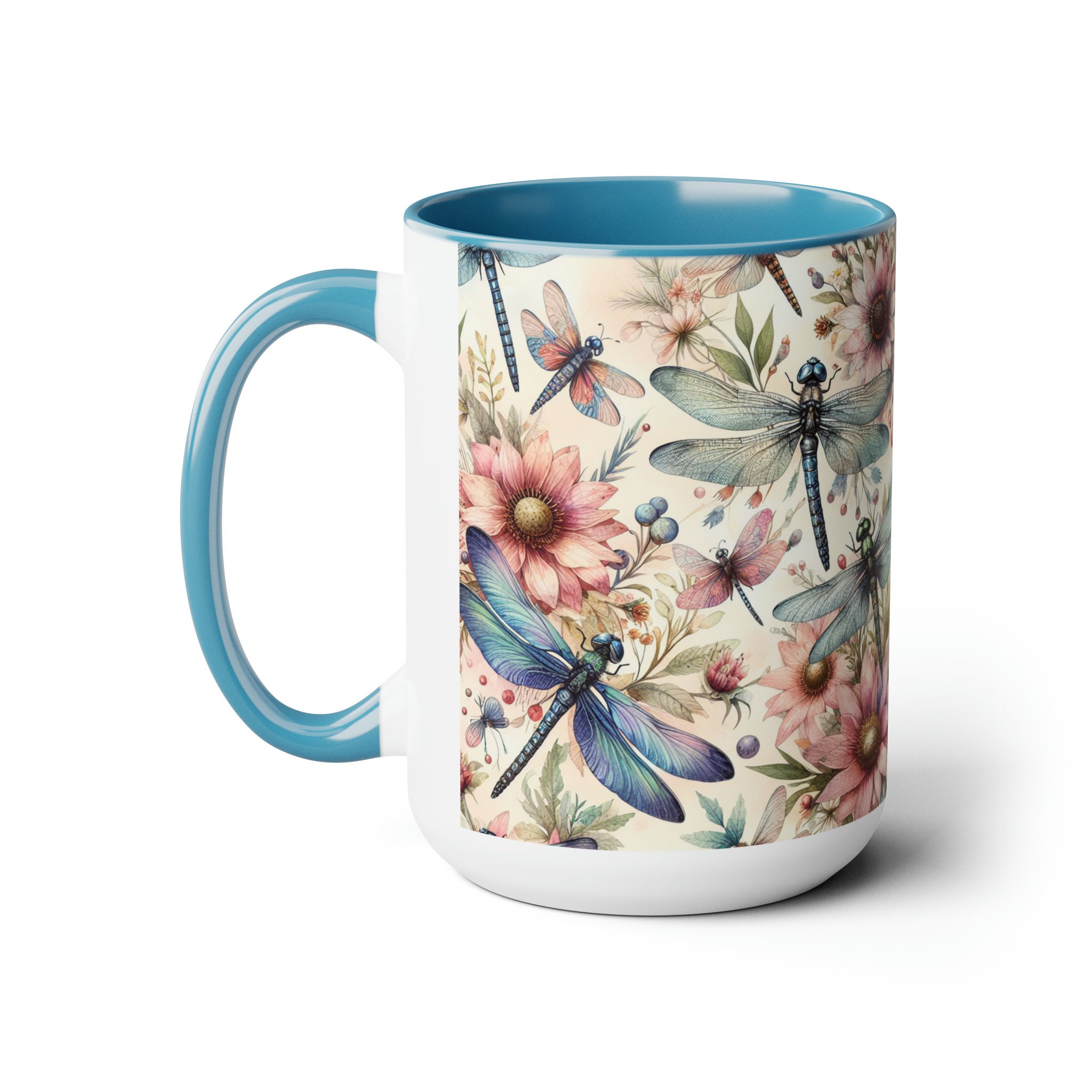 Vintage Dragonfly Mug Springtime Drinkware Designer Mug Garden Themed ...