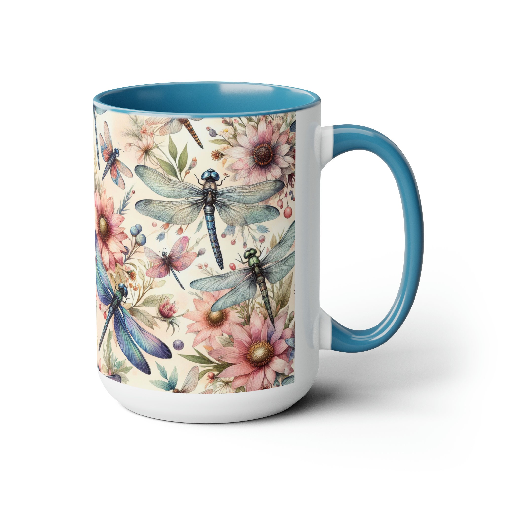 Vintage Dragonfly Mug Springtime Drinkware Designer Mug Garden Themed ...