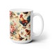 Vintage Themed Chicken Mug Botanical Victorian Style Mug Accent Mug ...