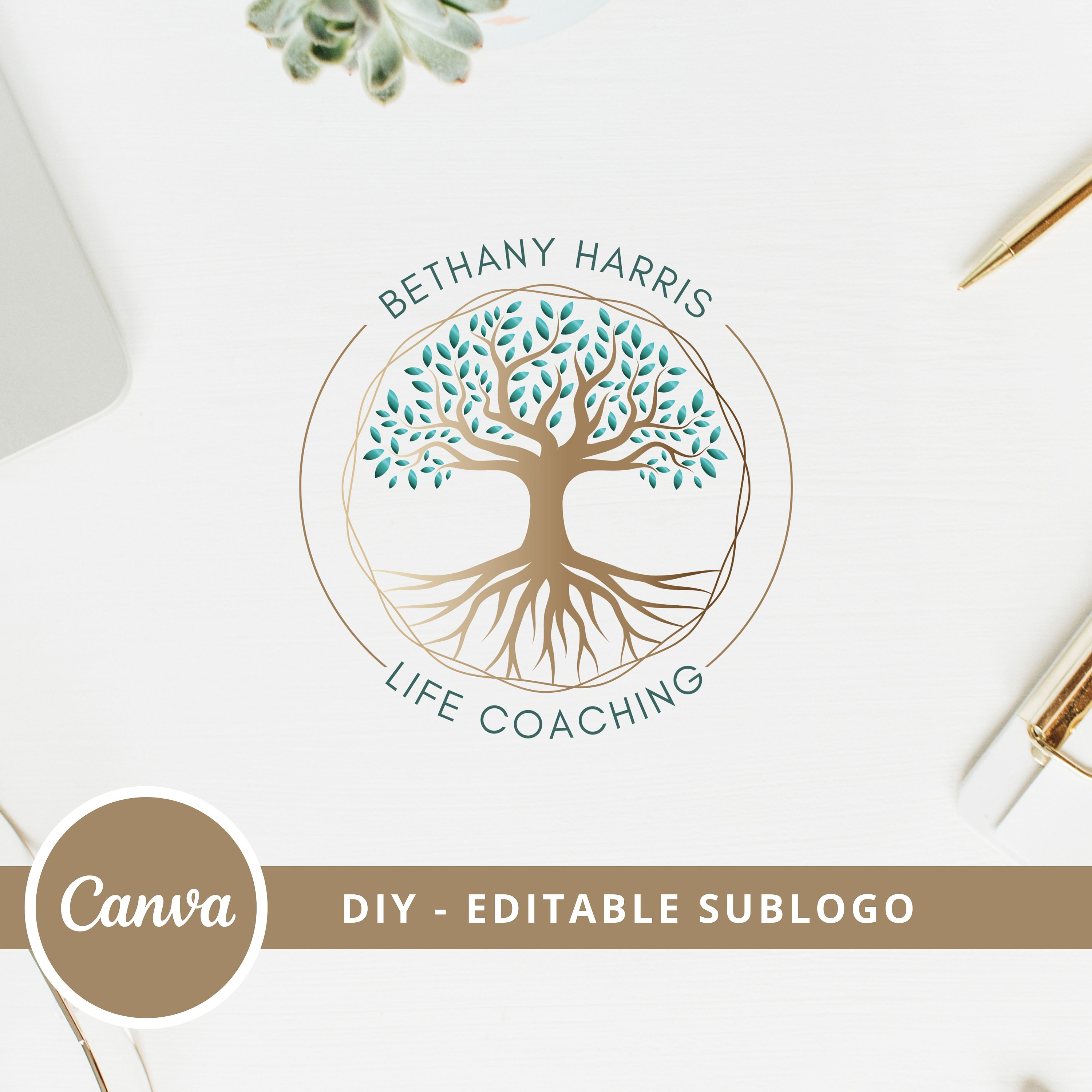 Tree of Life Logo Template, Editable Canva Design (PDF) - Etsy