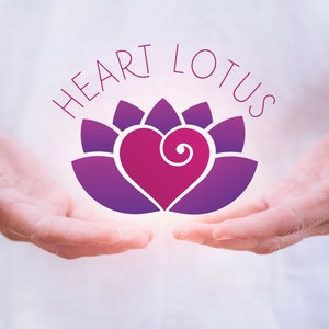 Heart Lotus DIY Logo Design, Lotus Flower Canva Logo Template, Life ...