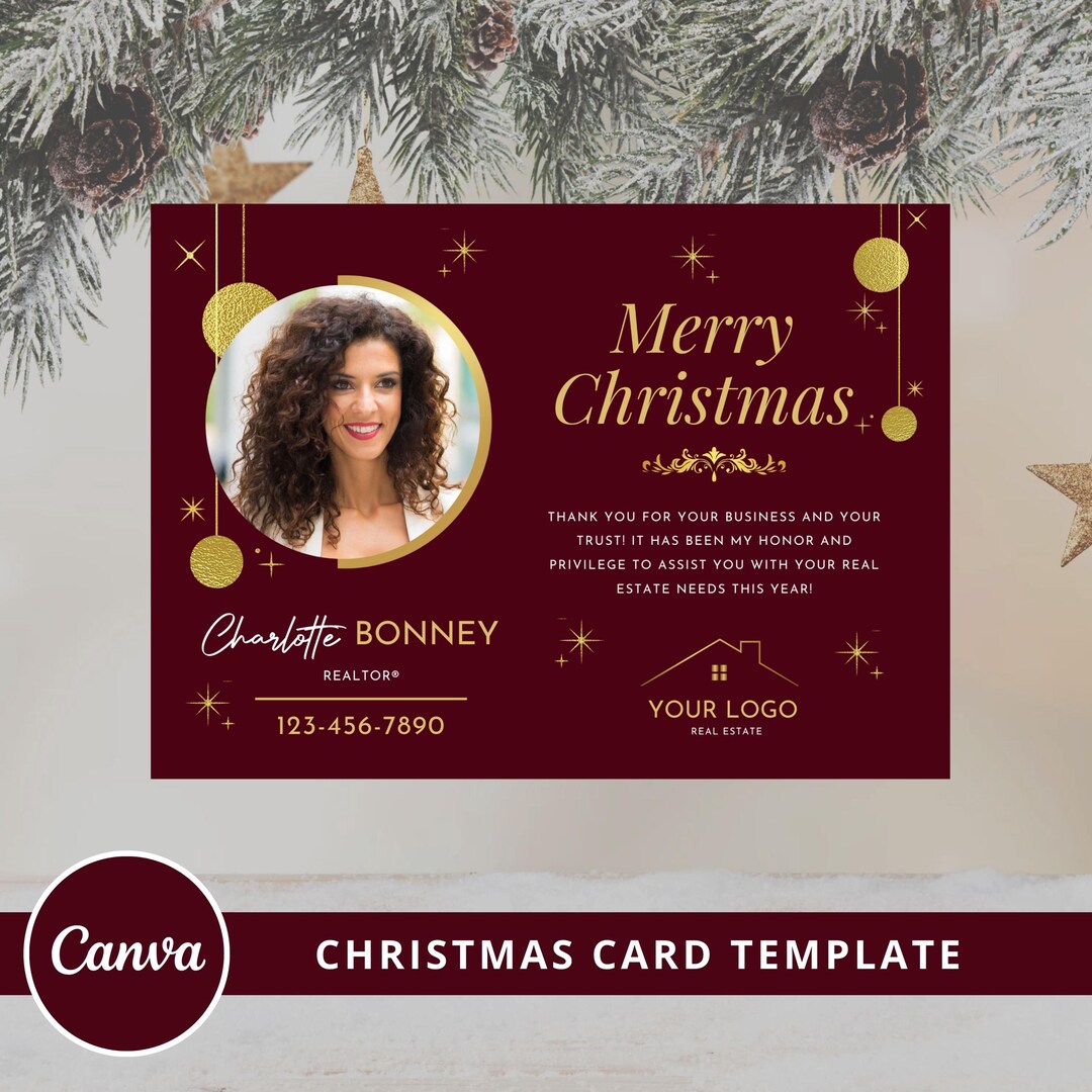 Real Estate Christmas Card, Canva Template (digital Download) - Etsy