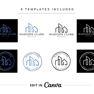 Real Estate Building Logo Design, Real Estate Canva Logo Template ...