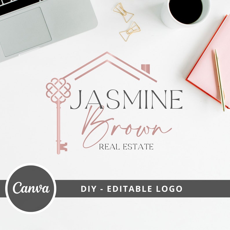 Real Estate Logo Design, Luxury House Editable Canva Logotemplate, DIY ...