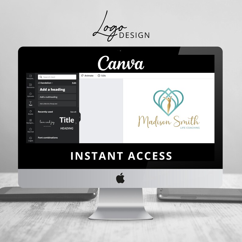 Wellness Woman Logo Design, Editable Holistic Heart Logo (canva ...