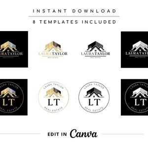 Real Estate DIY Logo Design, House Canva Logo Editable Template ...