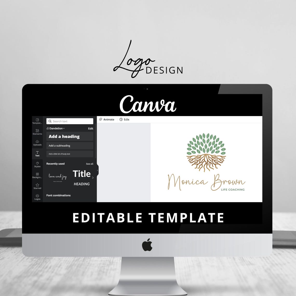 Tree of Life Canva Template Logo, DIY Life Coach Logo, Yoga Logo ...