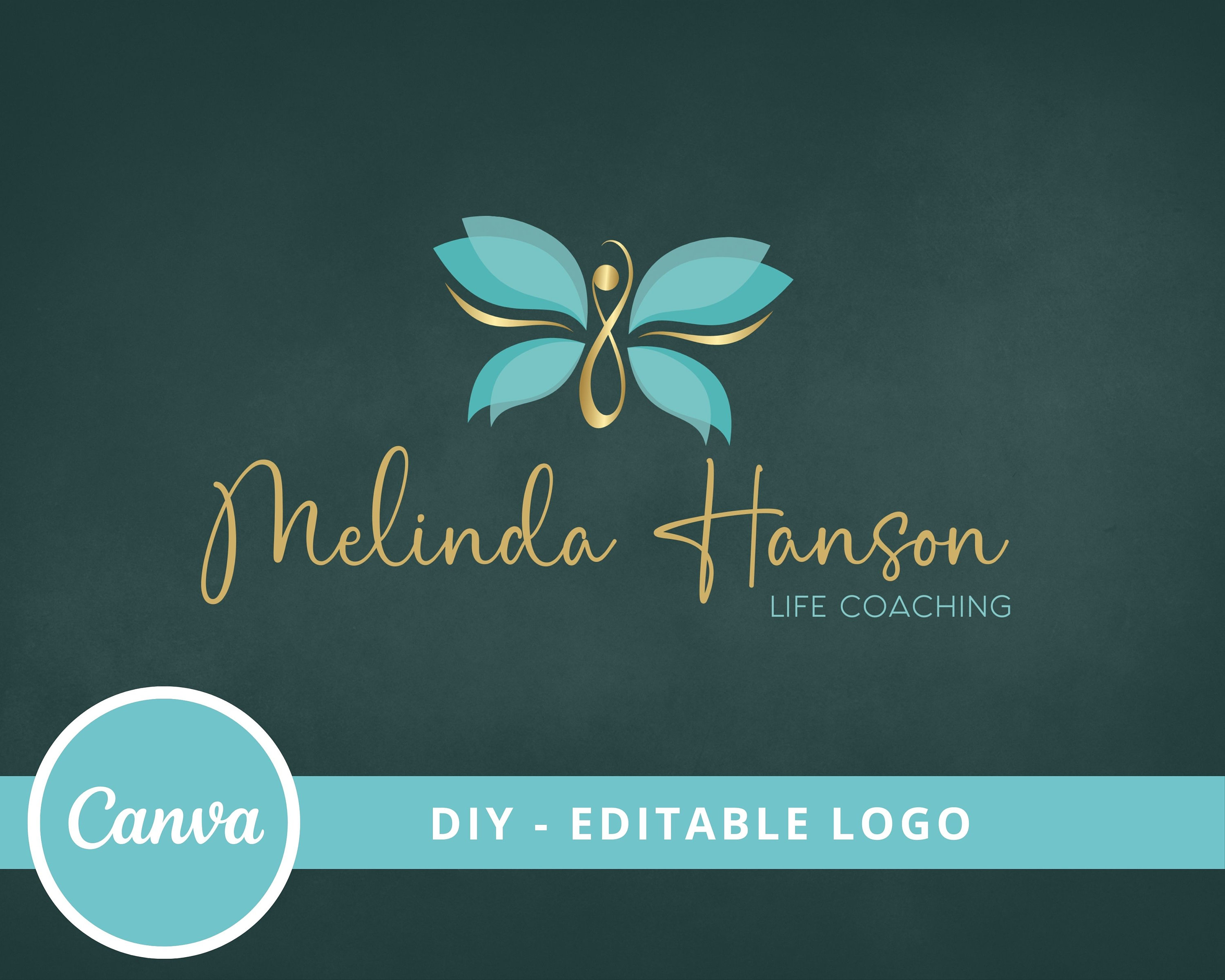 Butterfly Infinity DIY Editable Logo, Wellness Spiritual Canva Logo ...