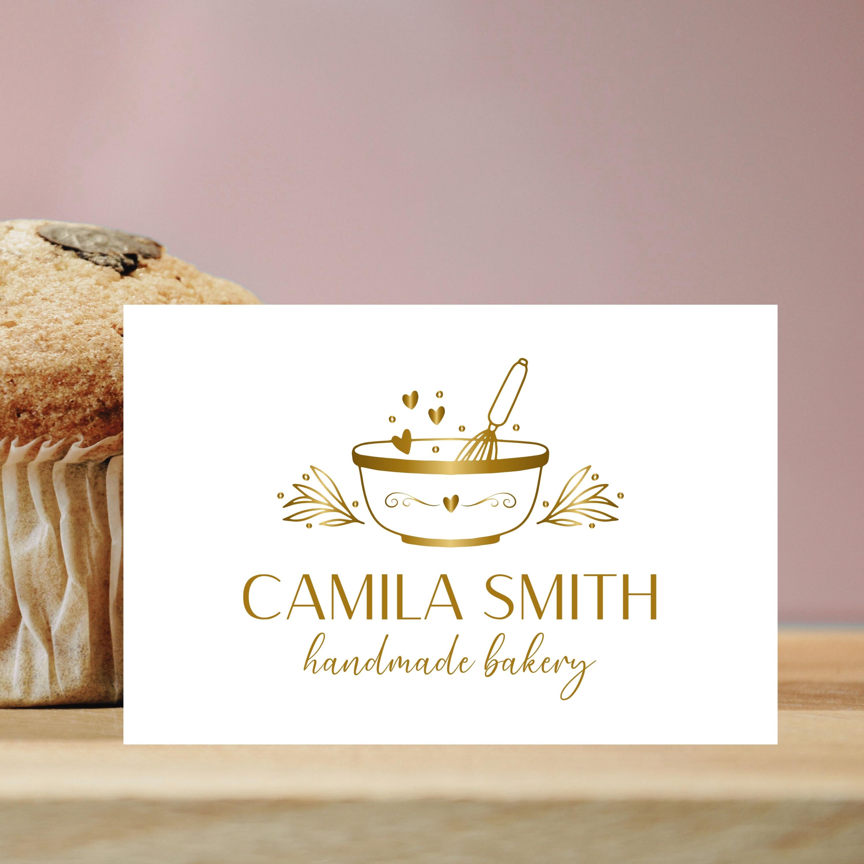 Bakery Logo Canva Template, Editable Logo Design, DIY Bakery Tools Logo ...