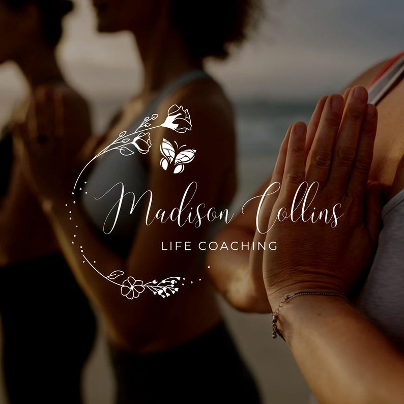 Butterfly Life Coaching Logo Template, Editable Floral Design (canva ...