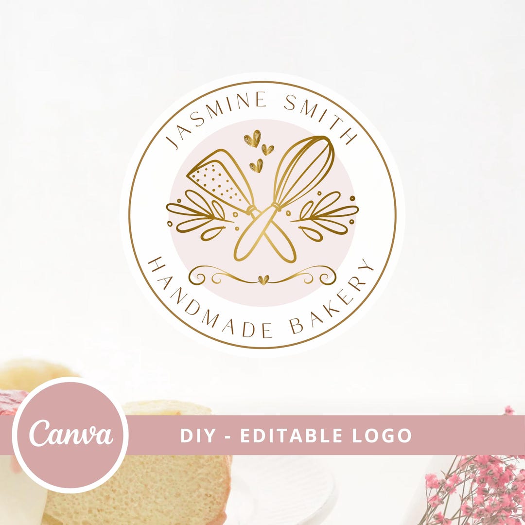 Bakery Logo Canva Template, DIY Bake Shop Logo (editable) - Etsy