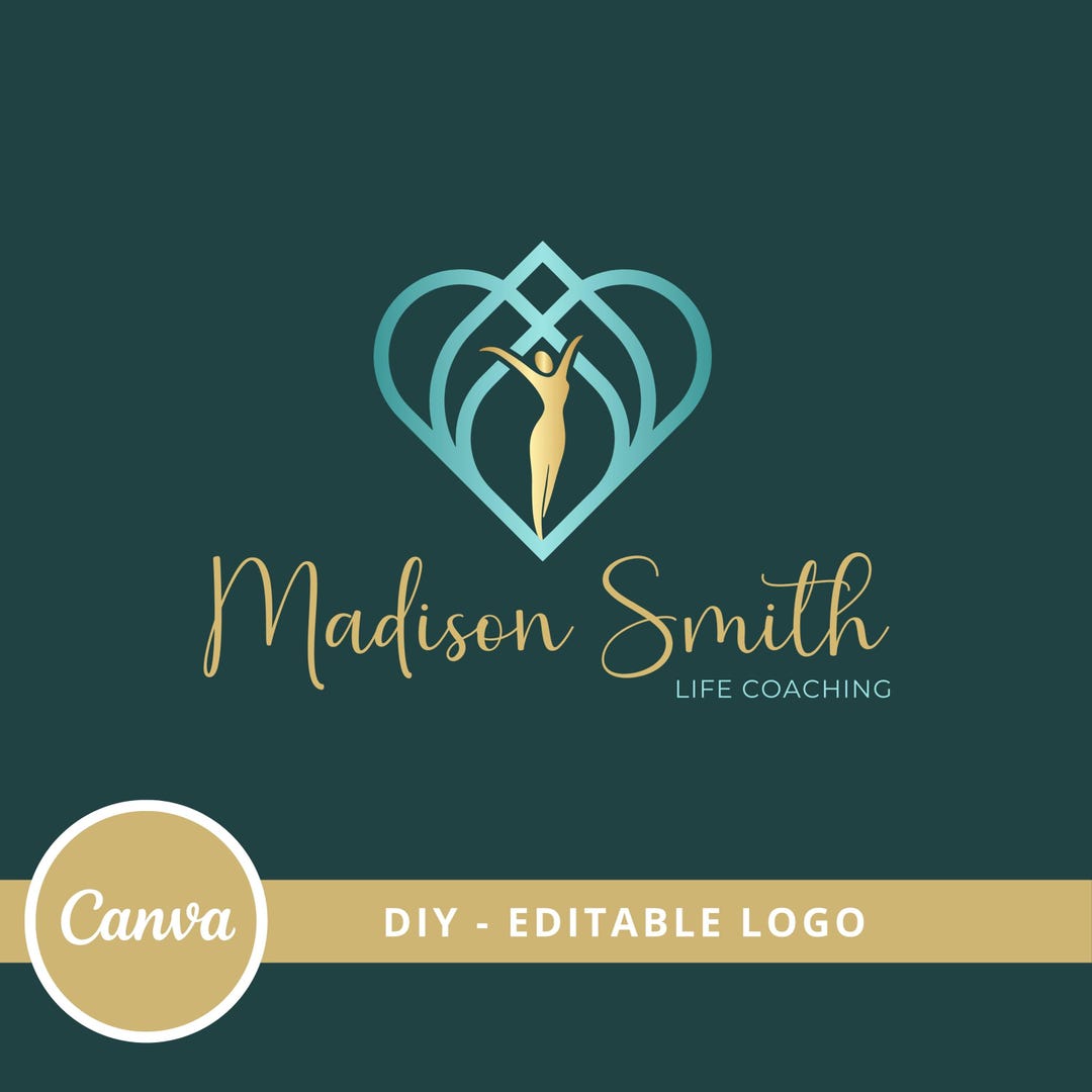 Wellness Woman Logo Design, Editable Holistic Heart Logo (canva ...