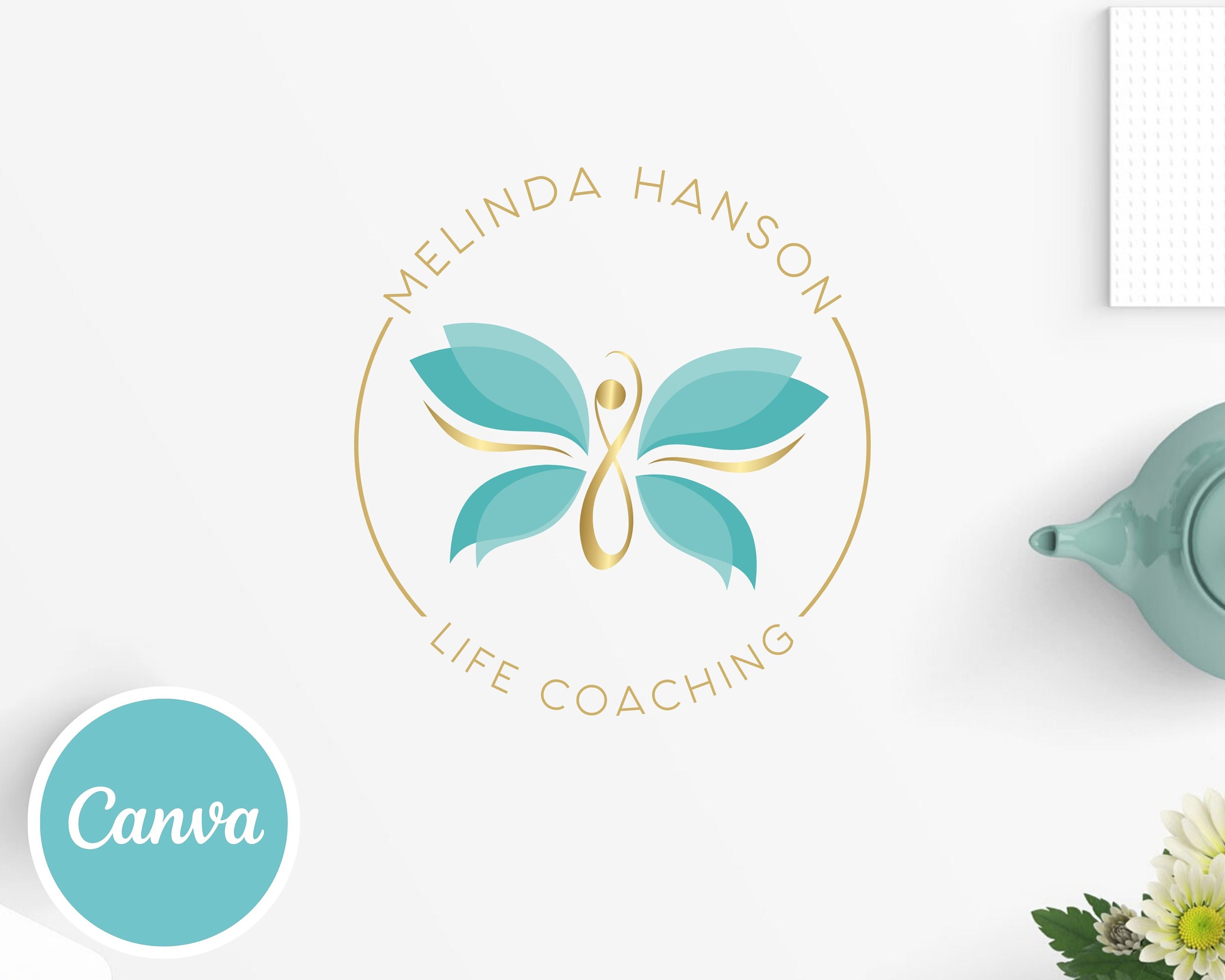 Butterfly Infinity DIY Editable Logo, Wellness Spiritual Canva Logo ...