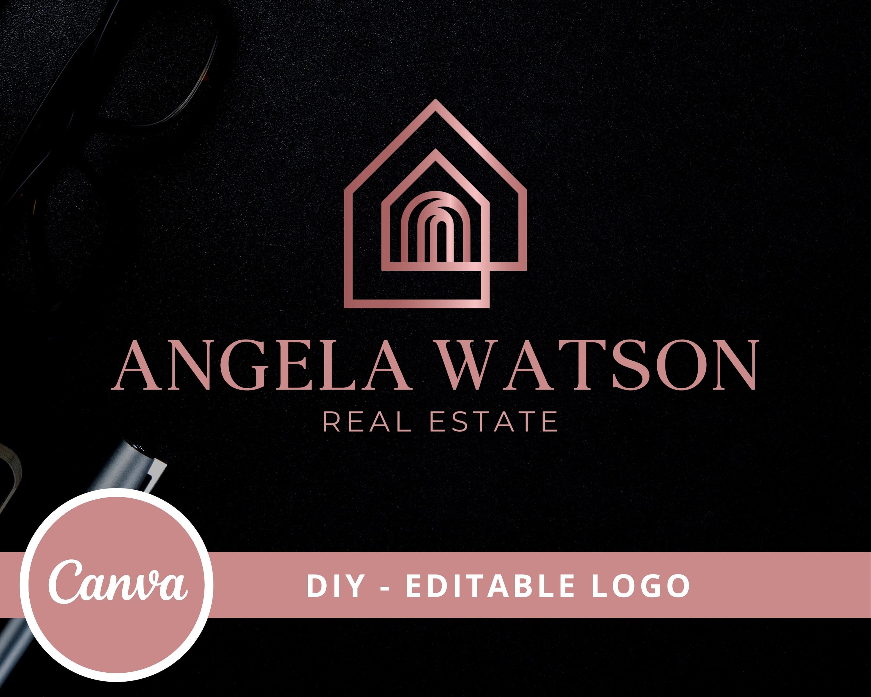 Modern House Realtor Logo Design, Editable Canva Logo Template, Real ...