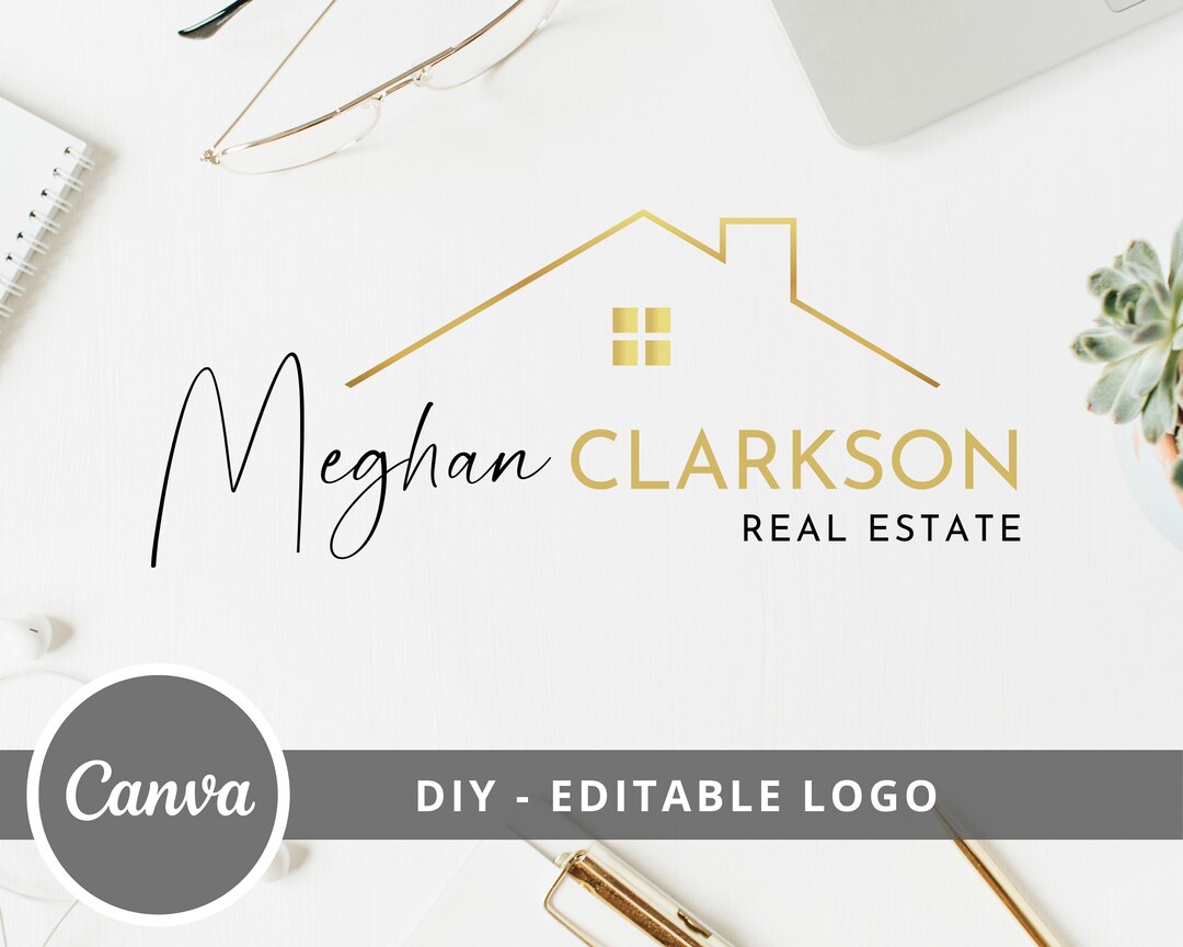 Real Estate DIY Logo Design, Editable Canva Logo Template, Realtor Logo ...