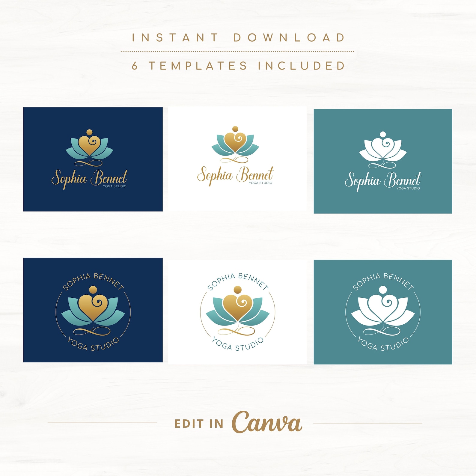 Infinity Lotus Flower Editable Logo Design, Wellness Logo Canva ...
