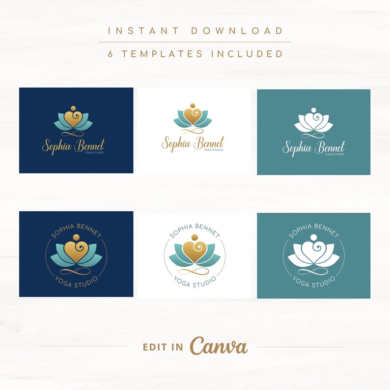 Infinity Lotus Flower Editable Logo Design, Wellness Logo Canva ...