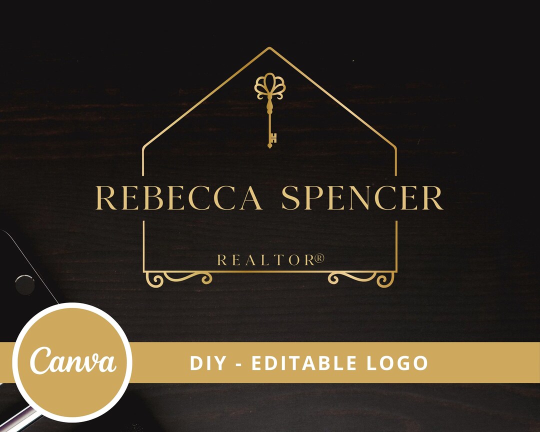 Real Estate Logo Design, Luxury House Editable Canva Logotemplate, DIY ...