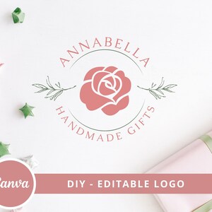 DIY Craft Boutique Logo, Vintage Badge Editable Canva Template - Etsy