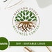 Tree Roots Mandala Wellness Logo, Tree of Life Canva Logo, DIY Life ...