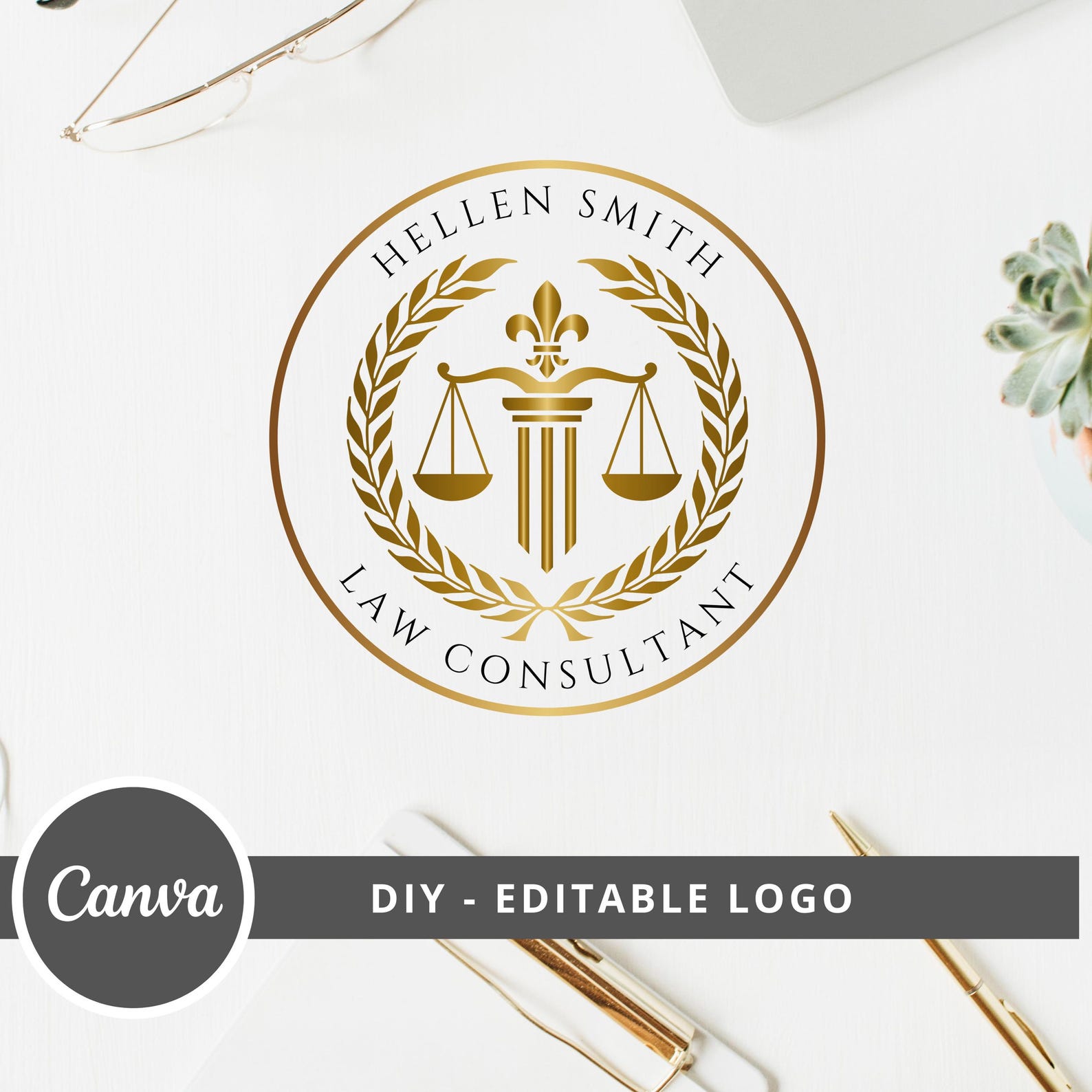 Law Firm Canva Logo Template, Editable Attorney Branding (DIY) - Etsy