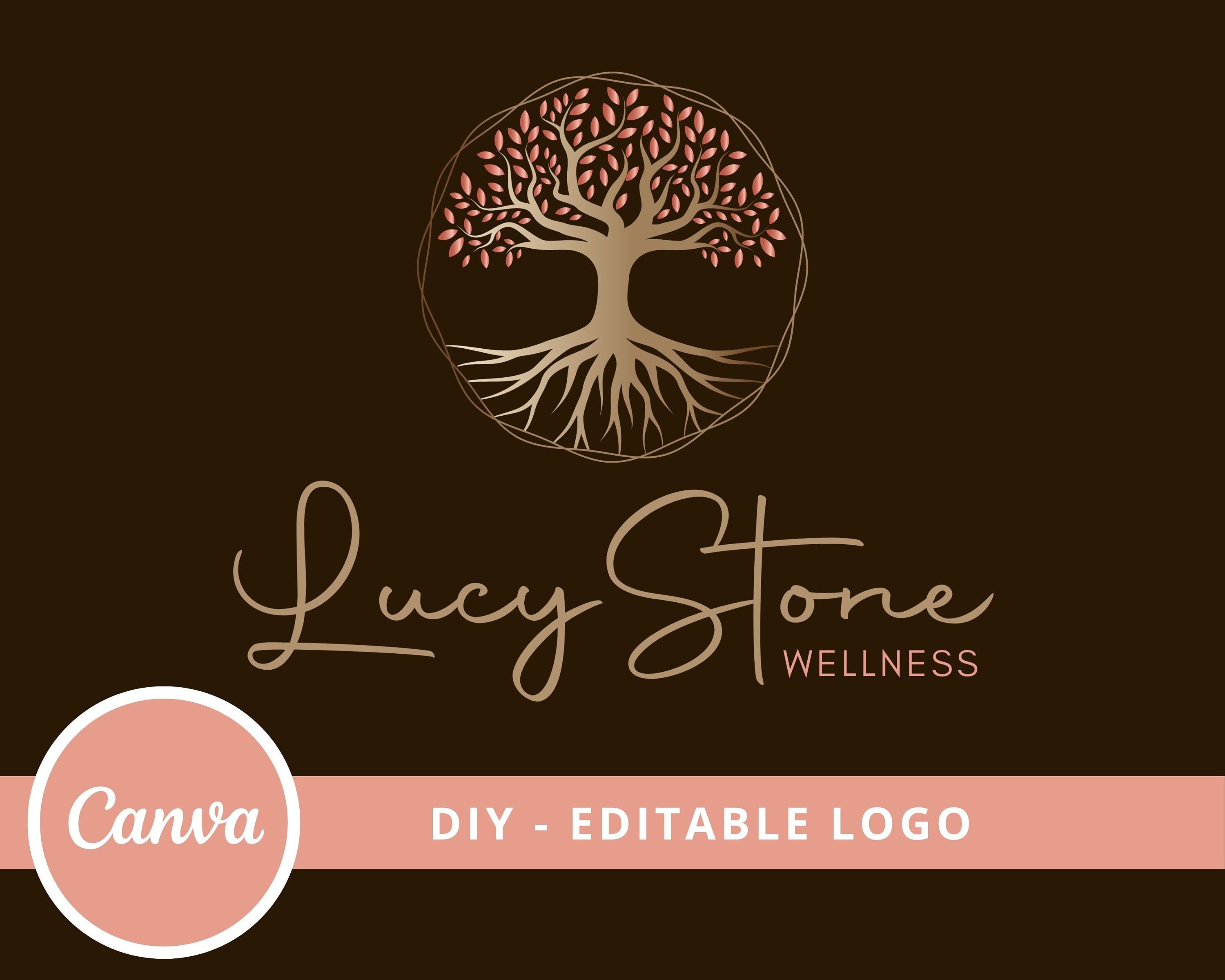 Tree of Life Canva Logo Template, Tree Editable Logo, DIY Life Coaching ...
