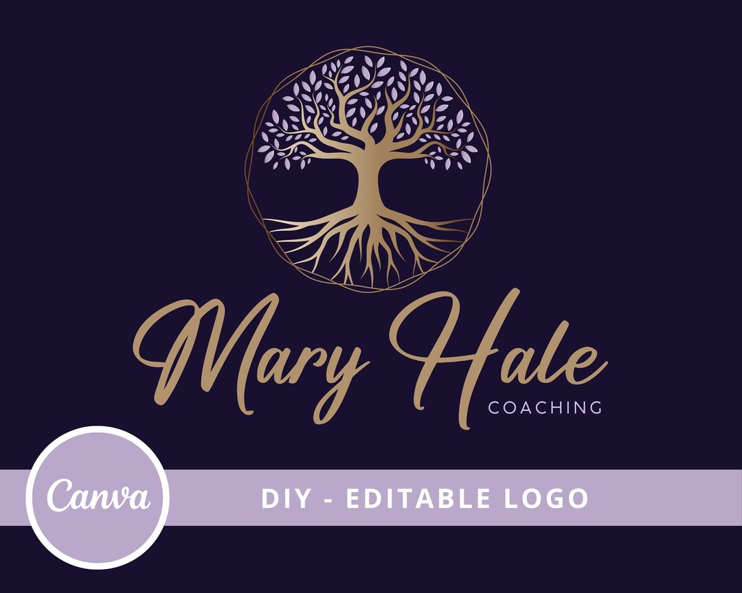 Tree of Life Canva Logo Template, Tree Editable Logo, DIY Life Coaching ...