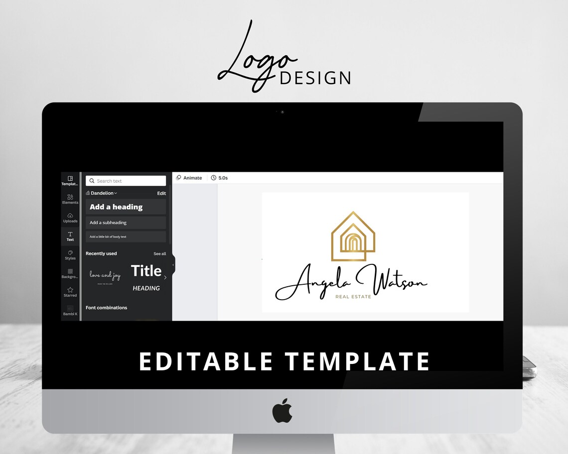 Modern House Realtor Logo Design, Real Estate Logo Canva Template, Real ...