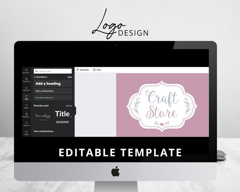 Craft Shop Logo Template, Editable DIY Canva Design (PDF) - Etsy