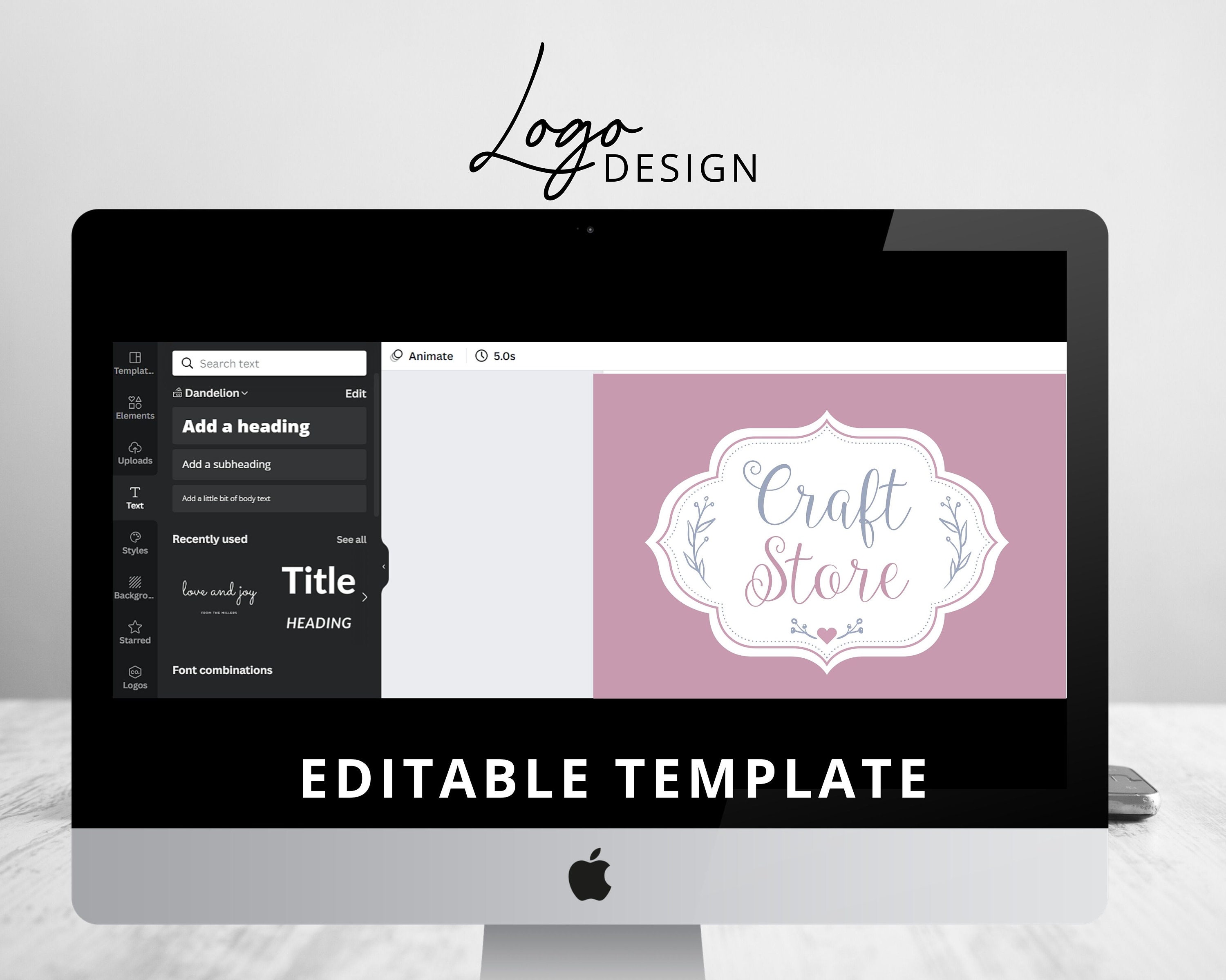 DIY Craft Store Logo, Craft Shop Canva Logo Template, Editable Craft ...