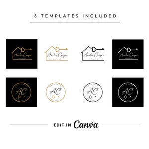 Real Estate Heart Key Logo Design, Realtor Branding (editable Canva ...
