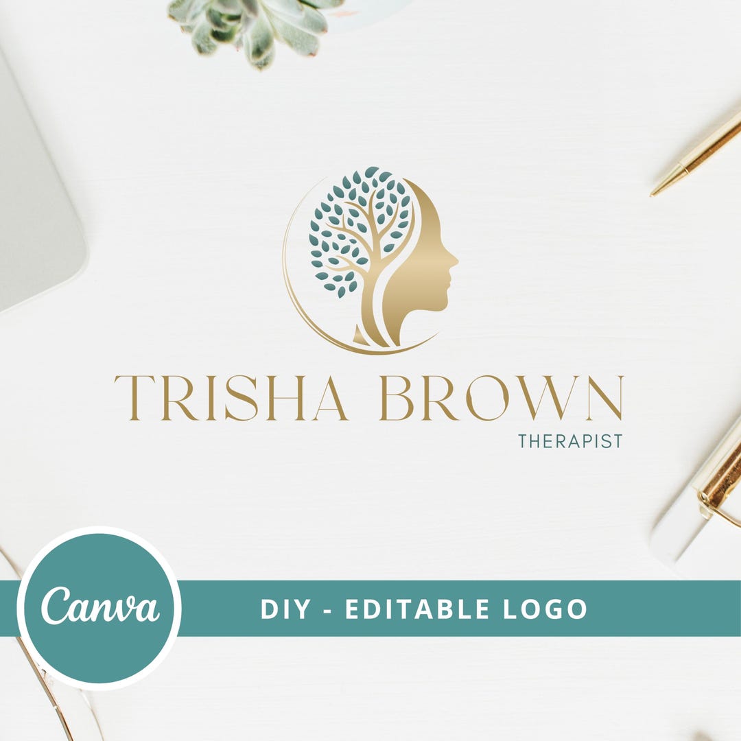 Mind Tree Canva Logo Template, Psychology Editable Logo Design, Life ...