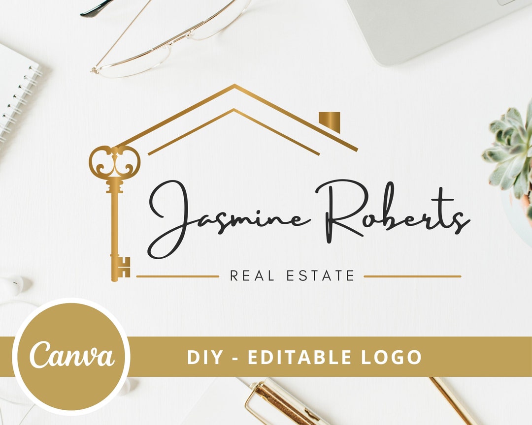 Luxury Real Estate Logo Design, Editable Realtor Branding (canva ...
