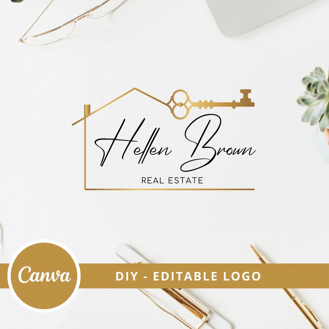 Real Estate Logo Design, Luxury House Editable Canva Logotemplate, DIY ...