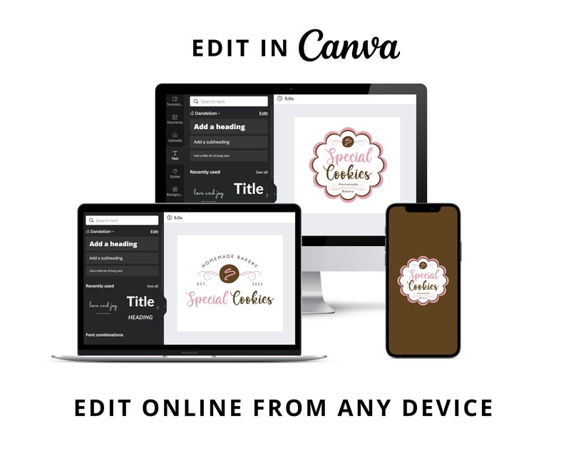 Bakery Canva Logo Template, Cookie Editable Logo, Small Business Baker ...