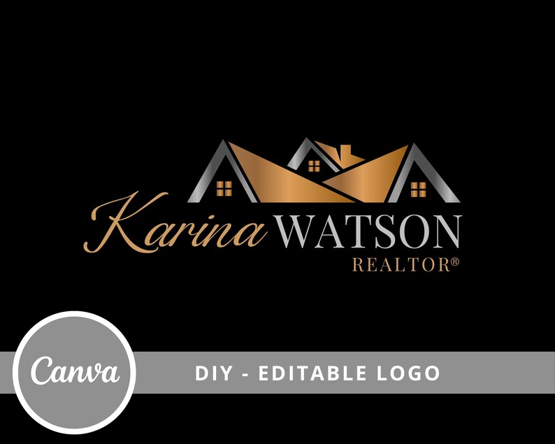Real Estate DIY Logo Design, House Canva Logo Editable Template ...