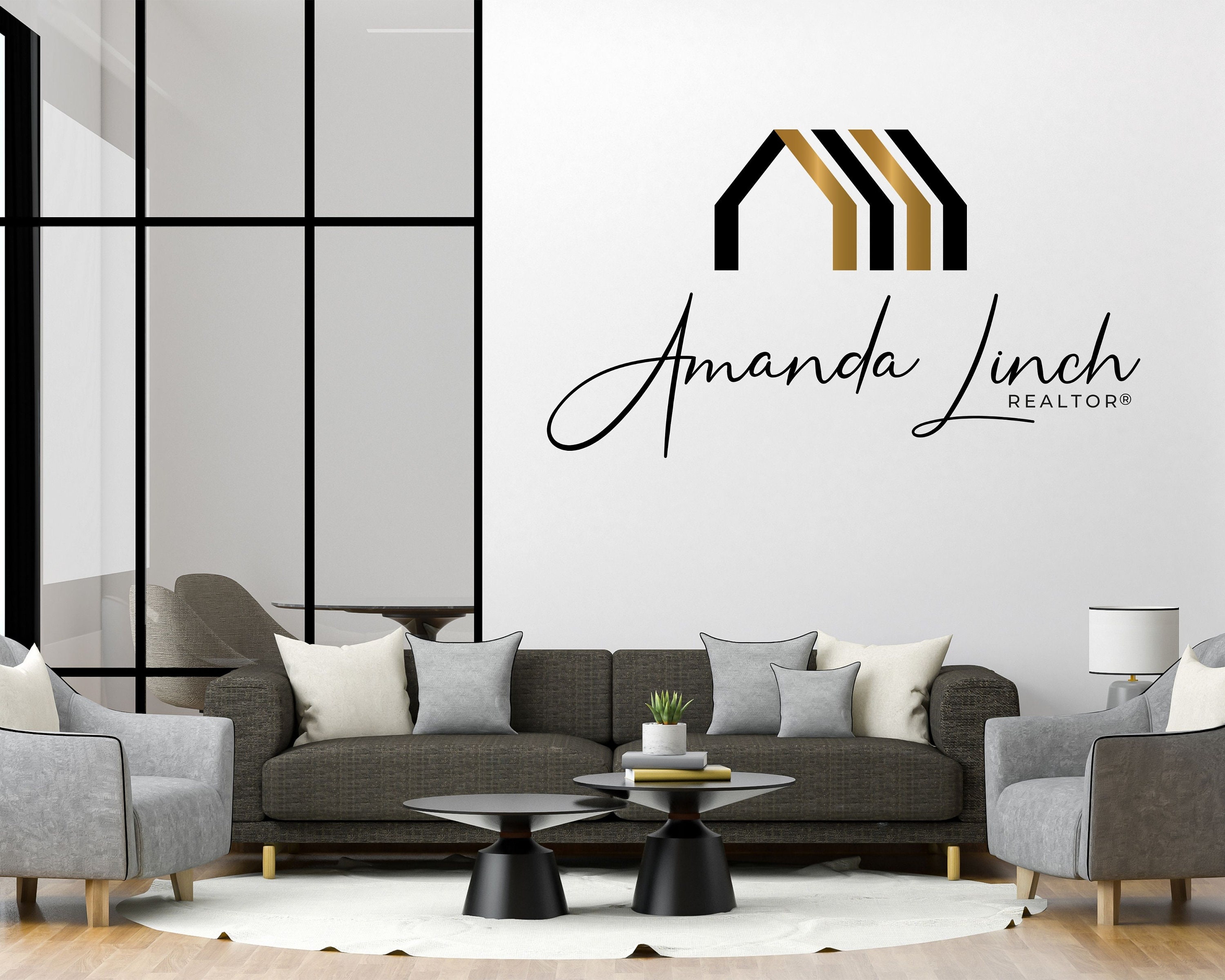 Modern House Realtor Logo Design, Editable Canva Logo Template, Real ...