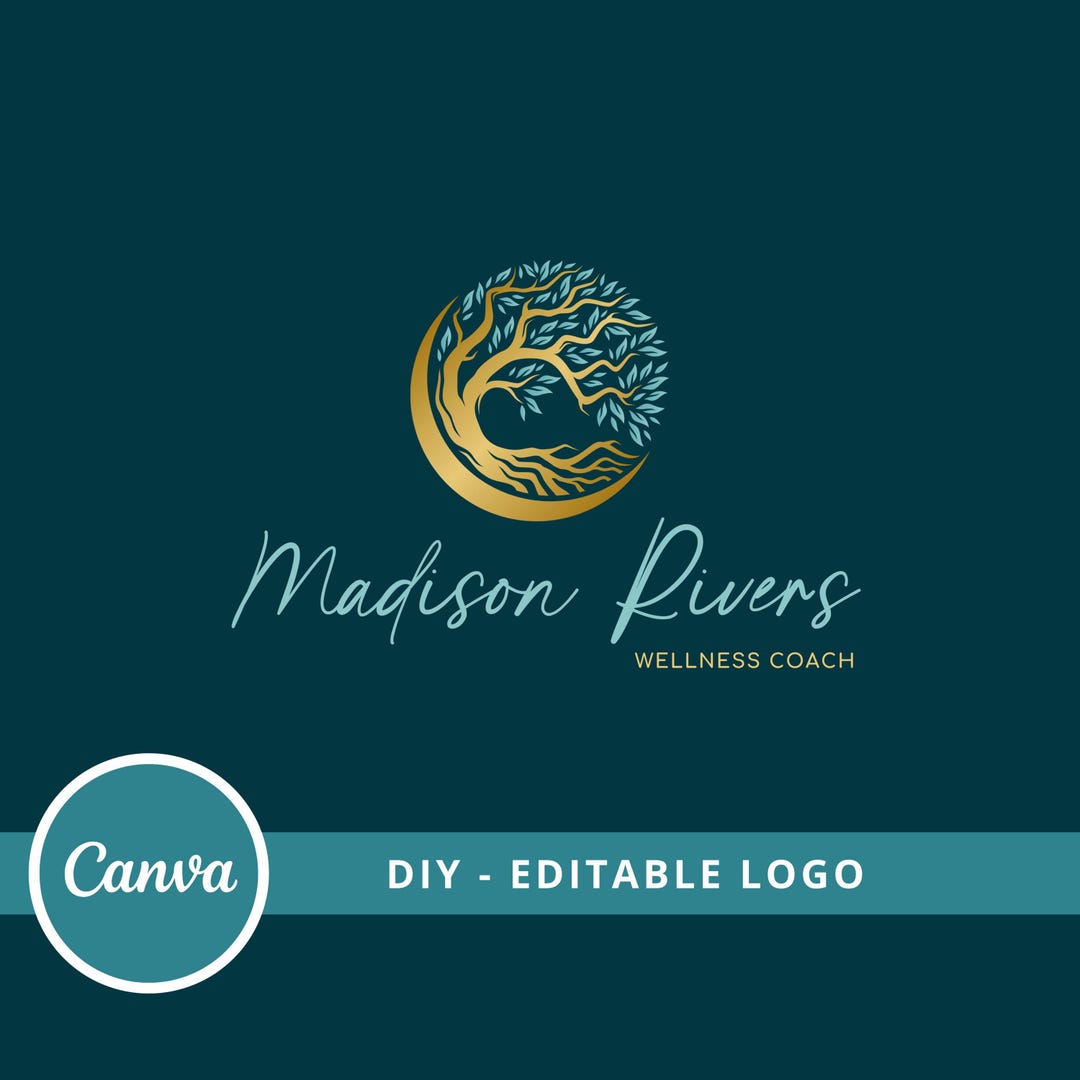Tree of Life Canva Logo Template, DIY Wellness Coaching Logo (editable ...