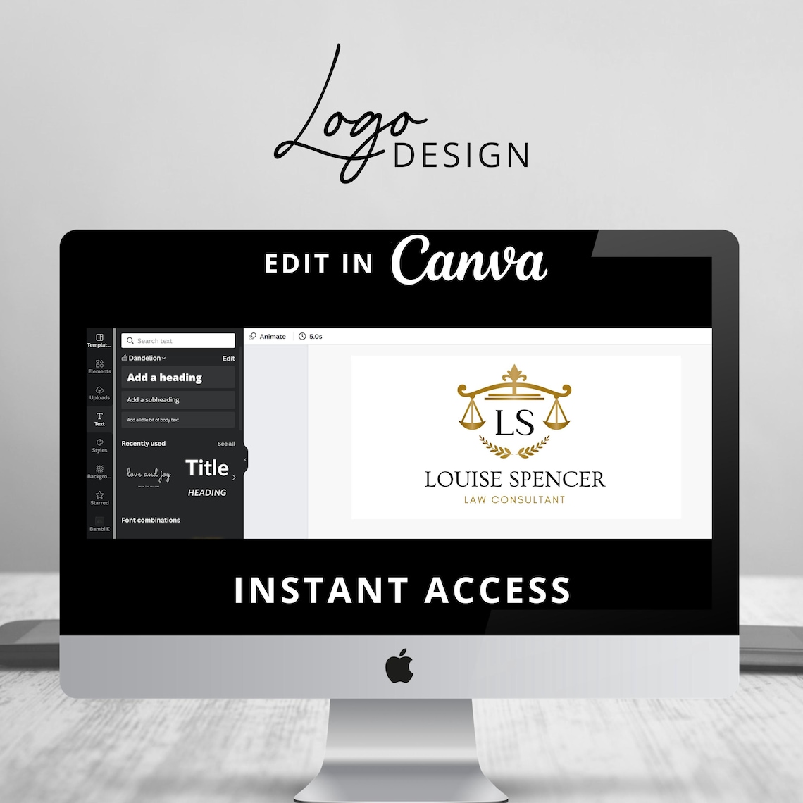Law Firm Canva Logo Template, DIY Attorney Branding (editable) - Etsy