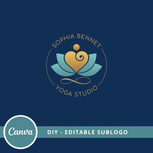 Infinity Lotus Flower Editable Logo Design, Wellness Logo Canva ...