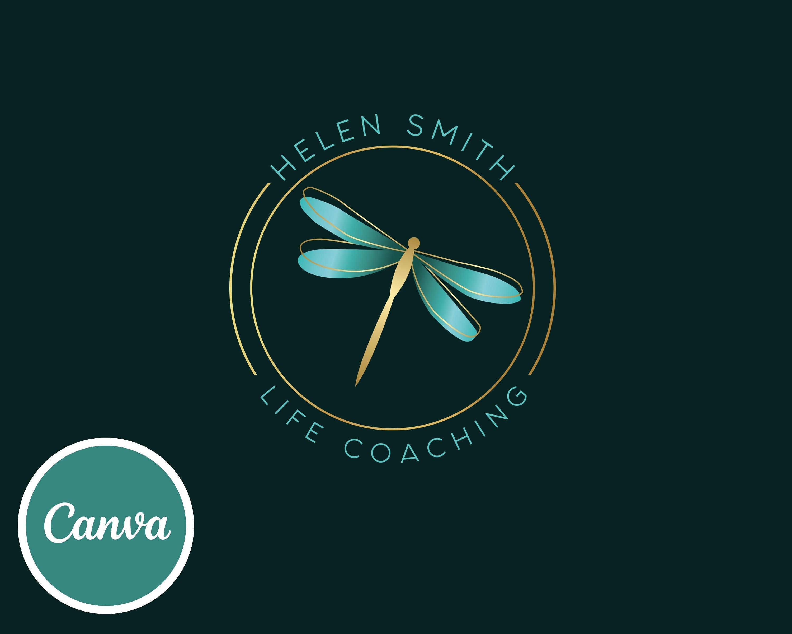 Dragonfly Logo Editable Design, Dragonfly Canva Logo DIY Template ...