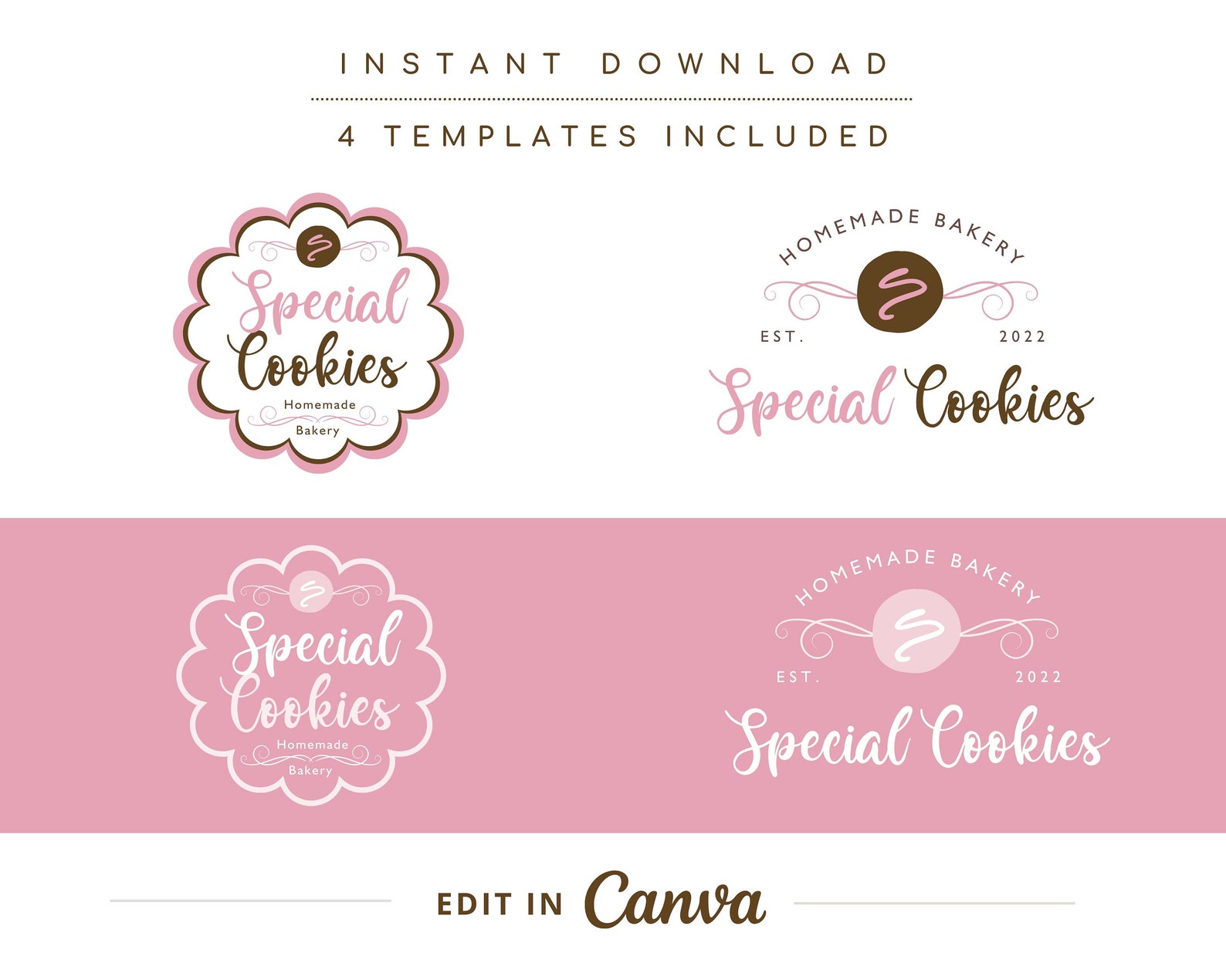 Bakery Canva Logo Template, Cookie Editable Logo, Small Business Baker ...