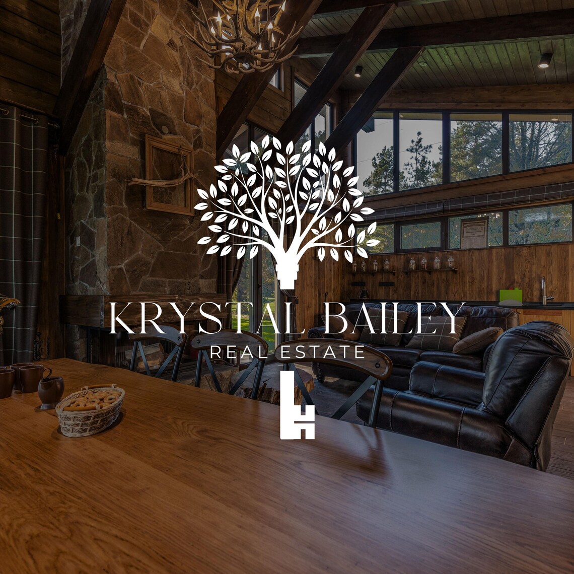 Realtor Gold Tree Key Logo, DIY Editable Design (canva Template) - Etsy