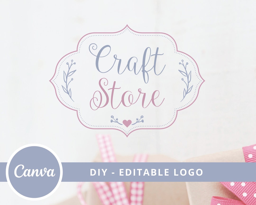 DIY Craft Store Logo, Craft Shop Canva Logo Template, Editable Craft ...