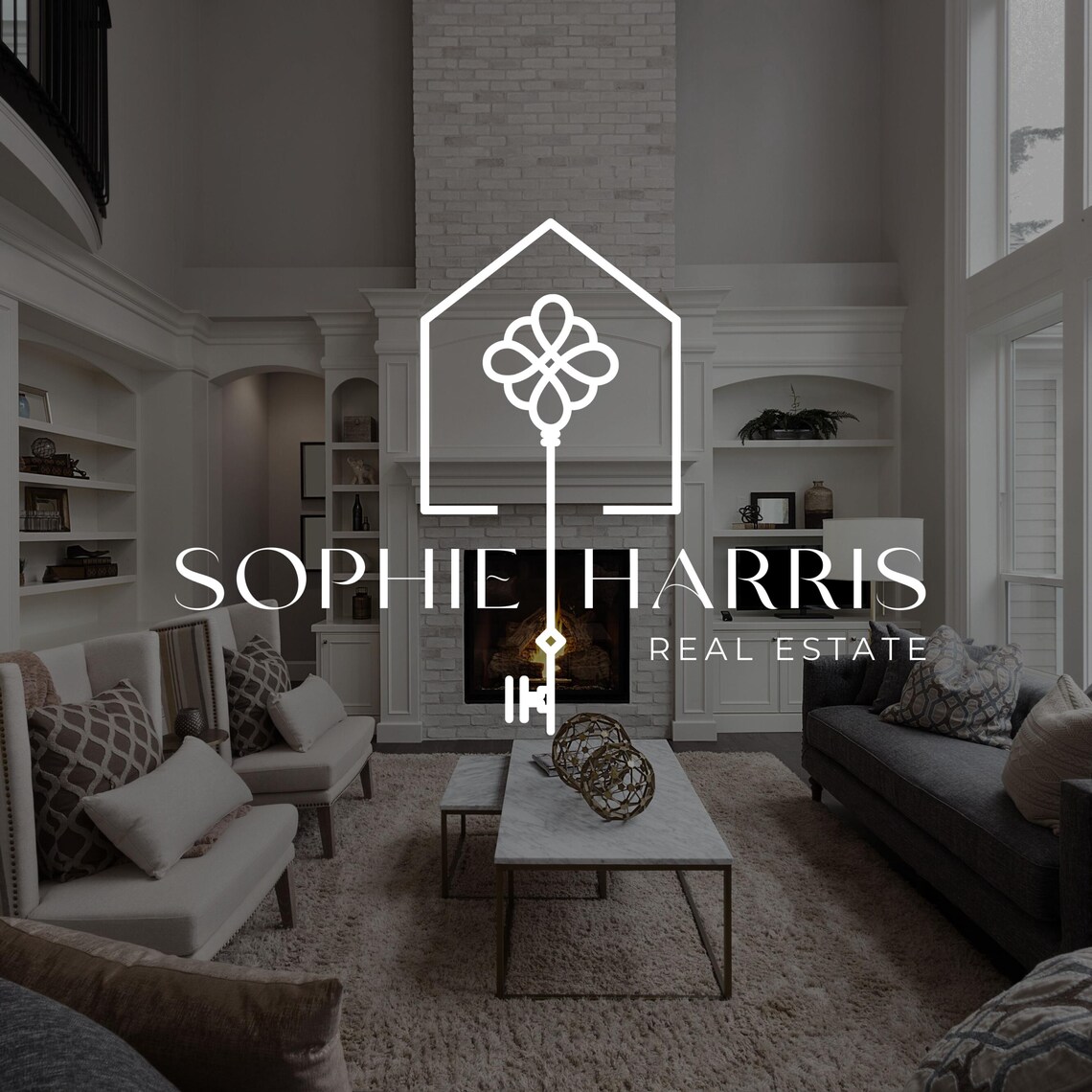 Real Estate Logo Design, Luxury House Editable Canva Logotemplate, DIY ...
