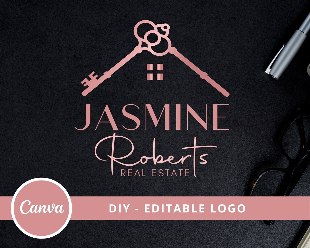 Realtor Logo Design, Luxury House Key, Editable Canva Template - Etsy