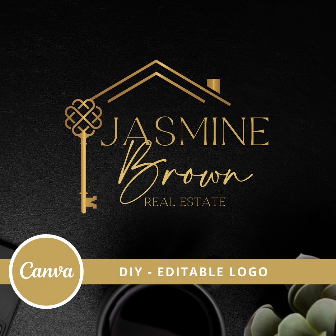 Real Estate Logo Design, Luxury House Editable Canva Logotemplate, DIY ...