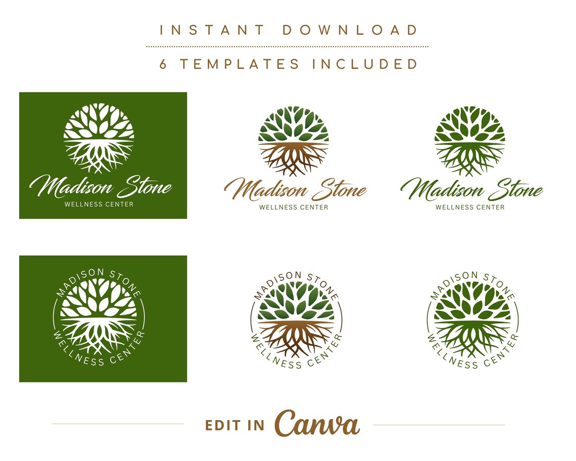 Tree of Life Logo, Wellness Coaching Canva Template (DIY Editable) - Etsy