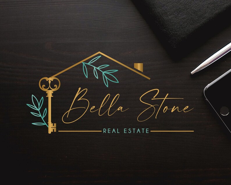 Real Estate Logo Design, Elegant House Editable Canva Logotemplate, DIY ...
